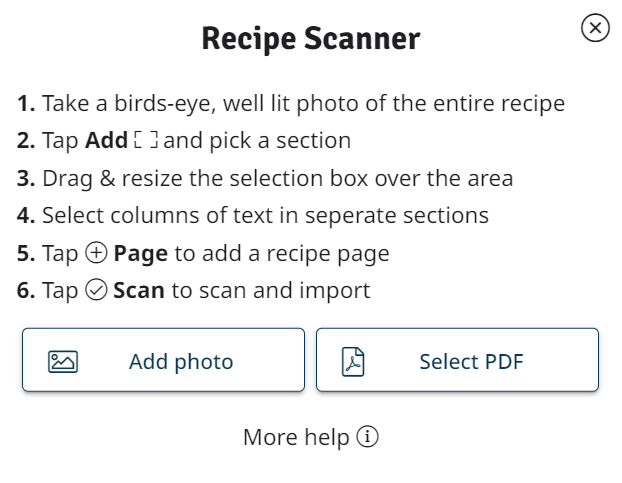 How to use the Recipe Scanner – CookBook FAQ